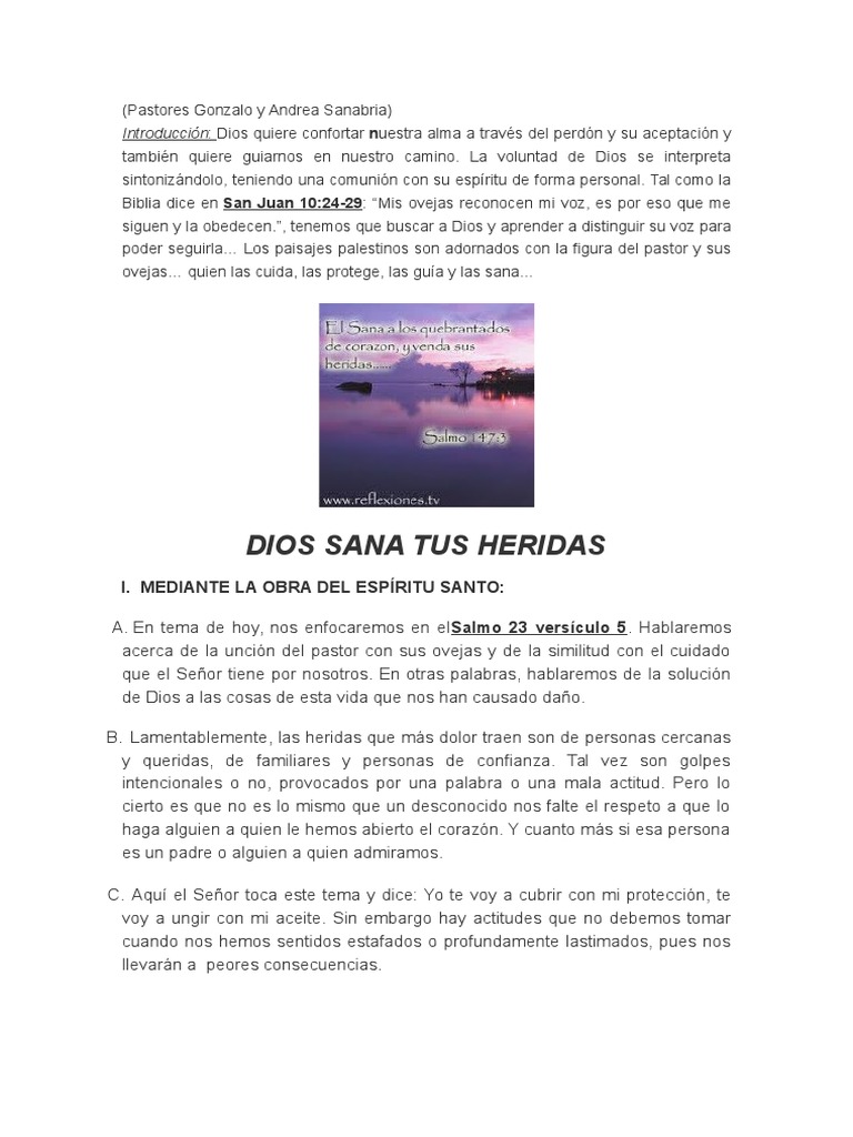 Dios Sana Tus Heridas y Te Libera | PDF | Salmos | La unción