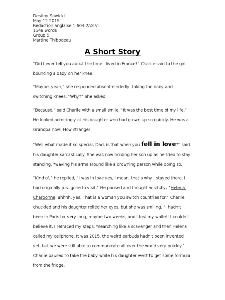 A Short Story | PDF | Leisure