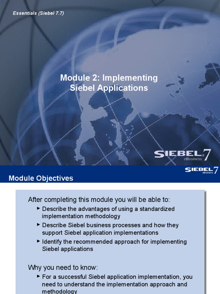 02ESS - Implementing Siebel Applications | PDF | Implementation | Business Process