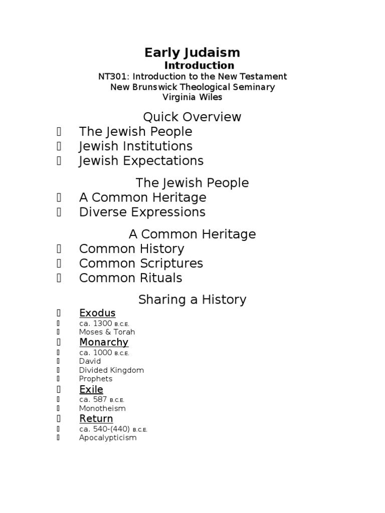 Judaism Summary | Pharisees | Bible