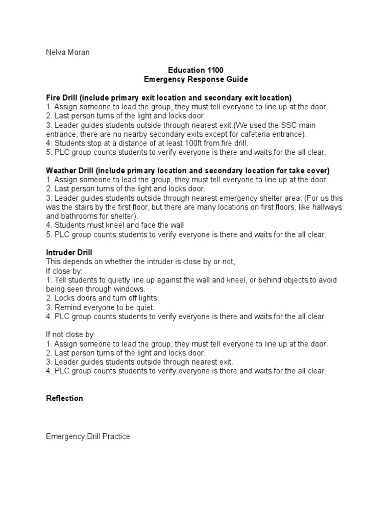 Emergency Drill Procedures Guide | PDF