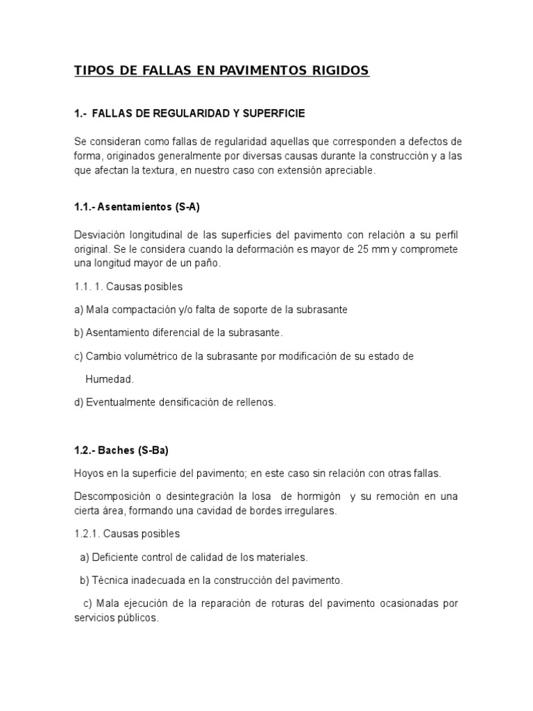 Fallas En Pavimentos Rígidos Tipos Y Causas Pdf Fatiga Material