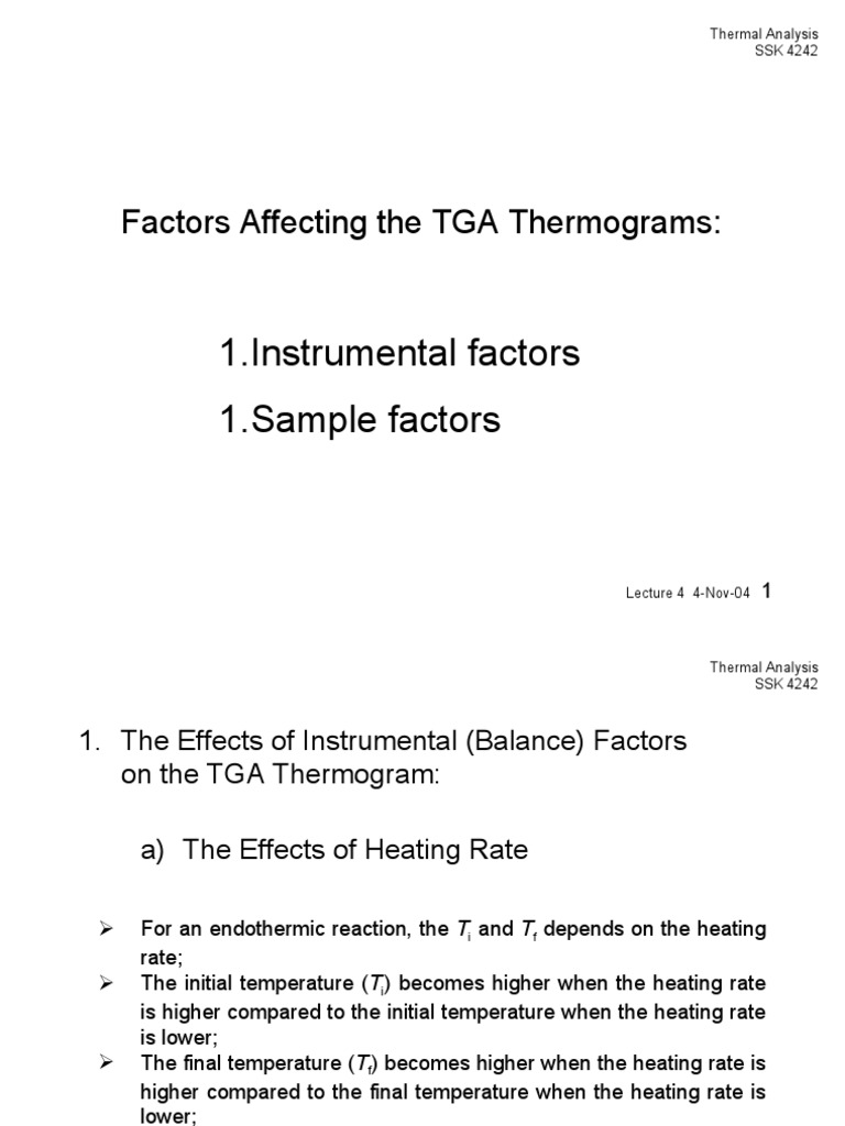 Thermal Analysis SSK 4242 | PDF | Thermal Analysis | Thermogravimetric ... Thermal Analysis SSK 4242 | PDF | Thermal Analysis | Thermogravimetric ...