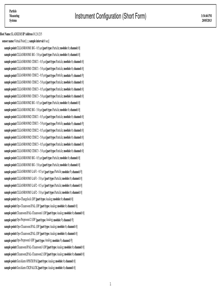 Particle Measurement Config 2013 | PDF | Manufactured Goods | Electricity