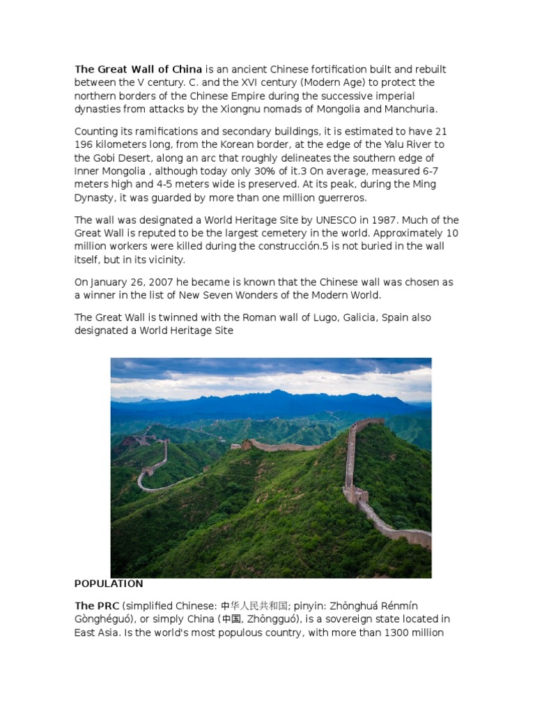 Explore the history and wonders of China's Great Wall | PDF | China ...