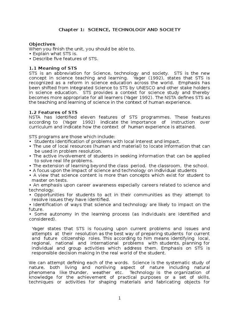 Chapter 1 Science Technology Society | PDF | Science | Science Education