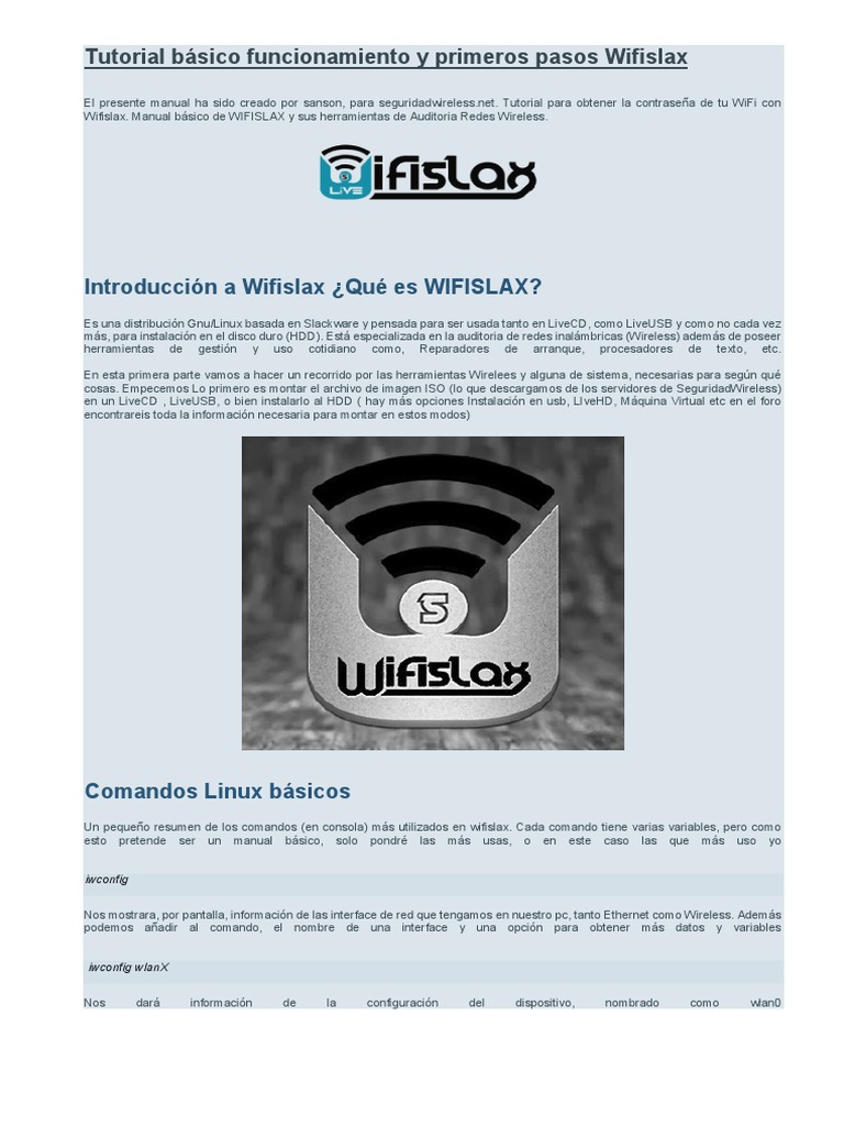 Funcionamiento Básico y Primeros Pasos en Wifislax | PDF | Wifi | Tecnología digital