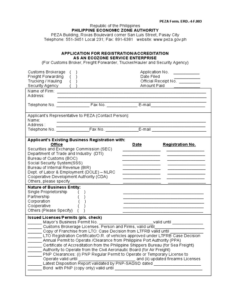 PEZA Form Services | Securities (Finance) | Business