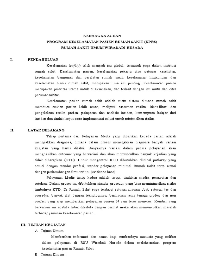 Program Kerja KPRS 2011-2015 | PDF