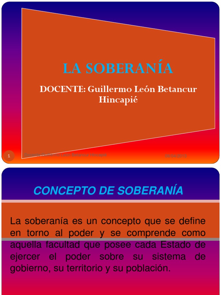 La Soberanía | PDF | Soberanía | Estado (política)
