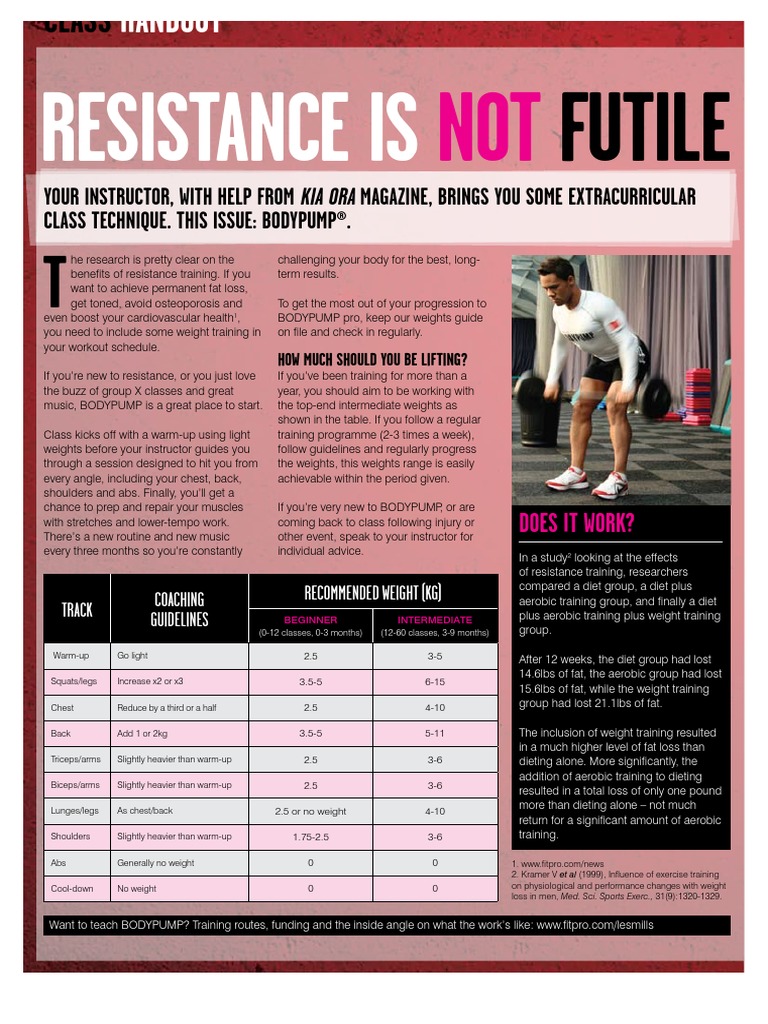 Body Pump Technique For Beginners | PDF | Weight Training | Strength ...