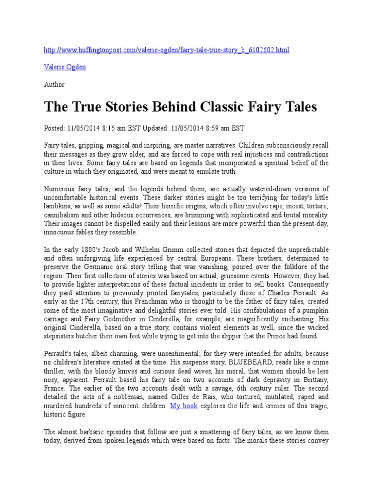 The Dark Origins of Classic Fairy Tales: A Look at the True Stories and ...