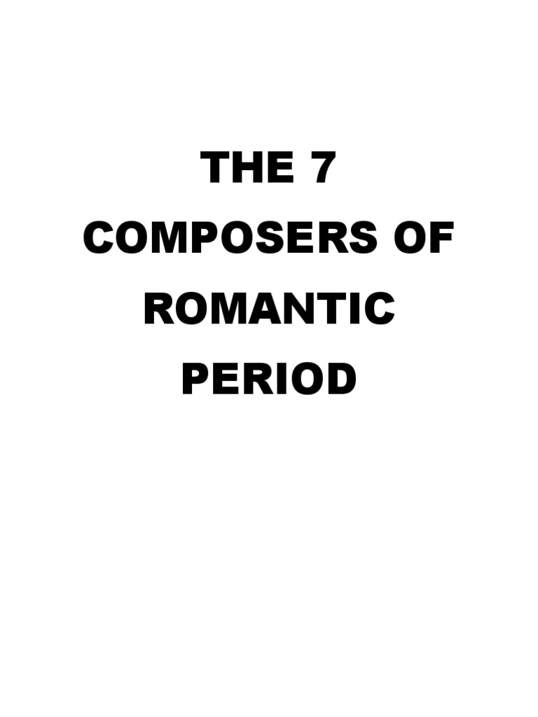 Key Composers of the Romantic Era | PDF | Robert Schumann | Frédéric Chopin