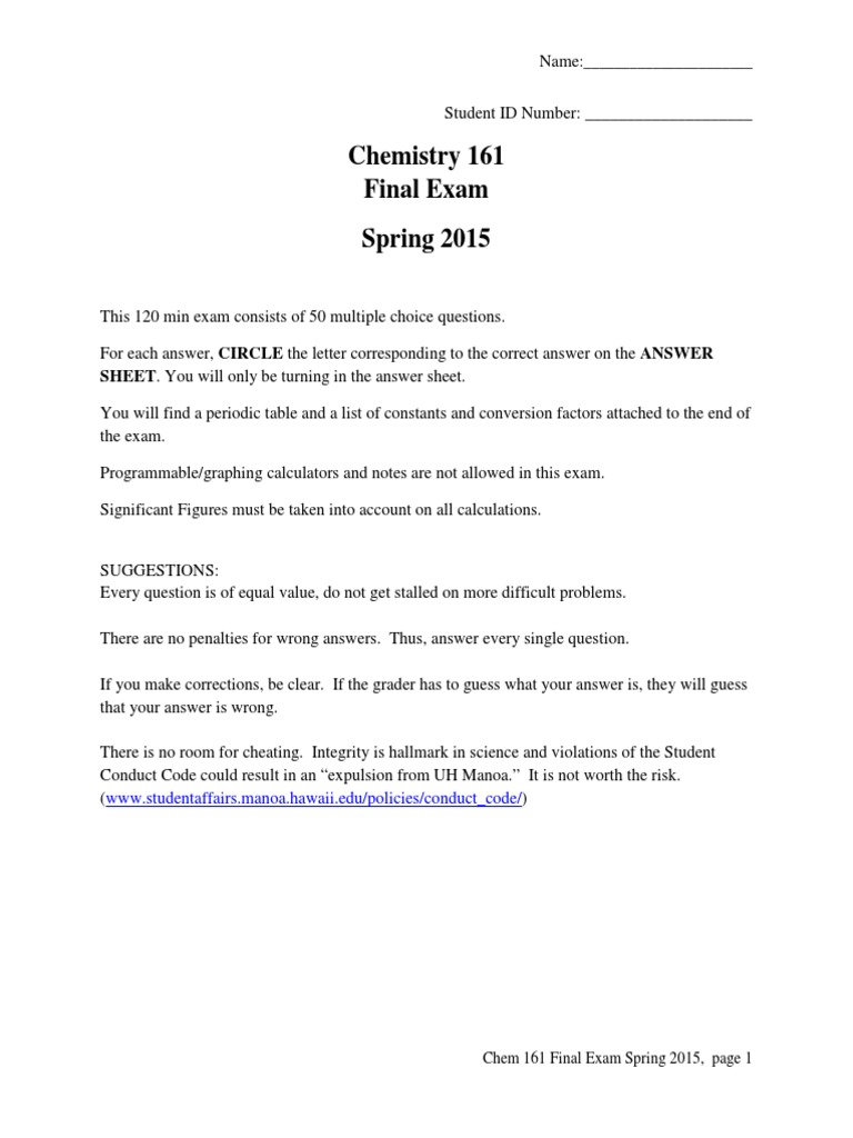 Chem 161 Exam Final STUDY GUIDE PDF | PDF | Atomic Nucleus | Sets Of Chemical Elements