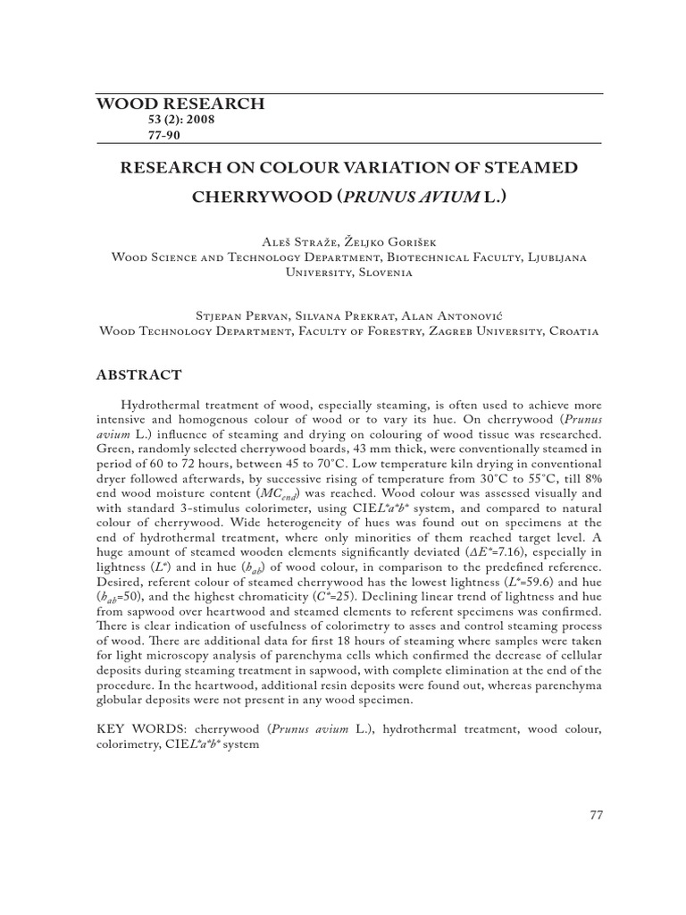 Wood Research: Avium | PDF | Wood | Polyphenol