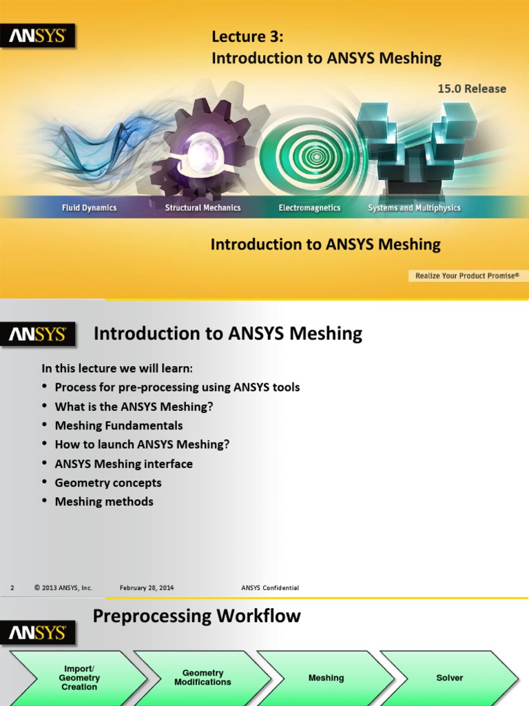 Mesh-Intro 15.0 L03 Introduction To Ansys Meshing | PDF | Areas Of Computer Science | Computing
