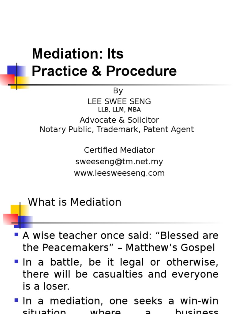 mediation.ppt | Mediation | Confidentiality