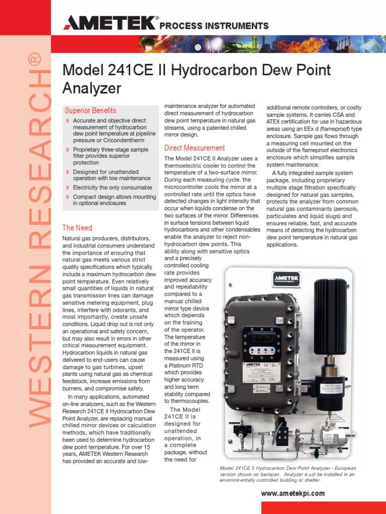 Model 241CE II Hydrocarbon Dew Point Analyzer: Superior Benefits | PDF ...