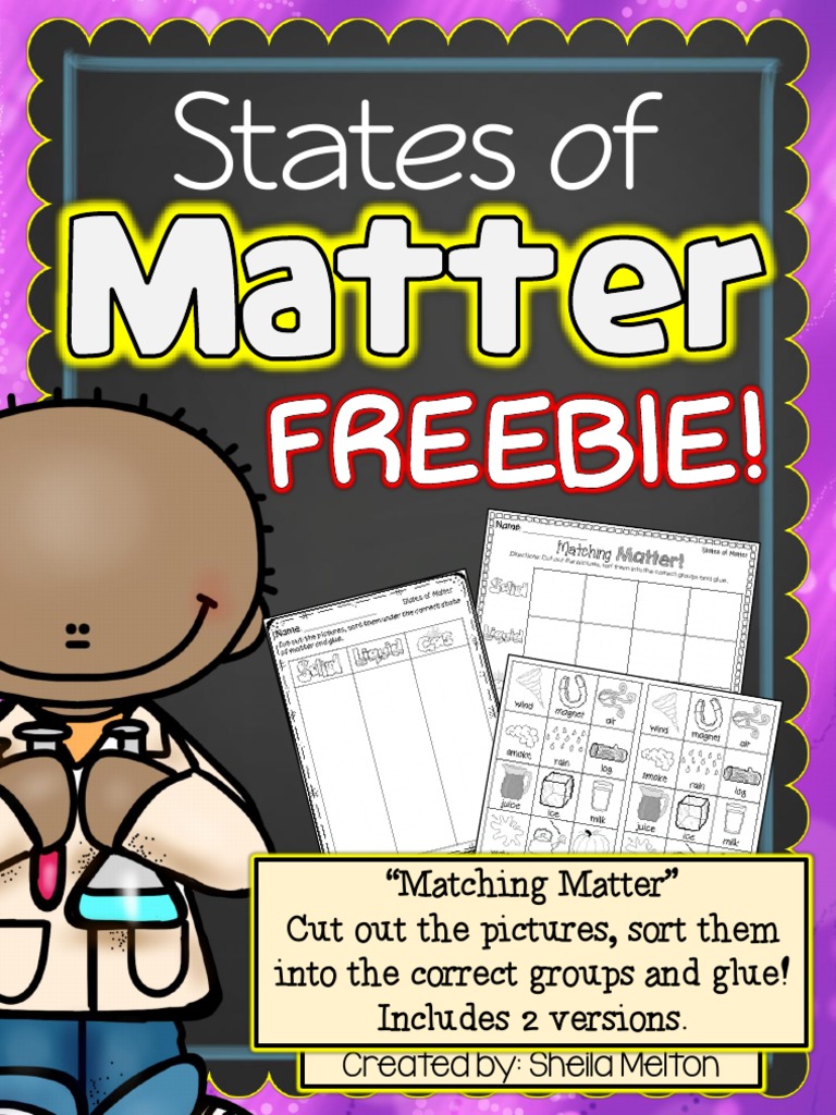 States of Matter Freebie Matching Matter Sorting Print Able | PDF ...