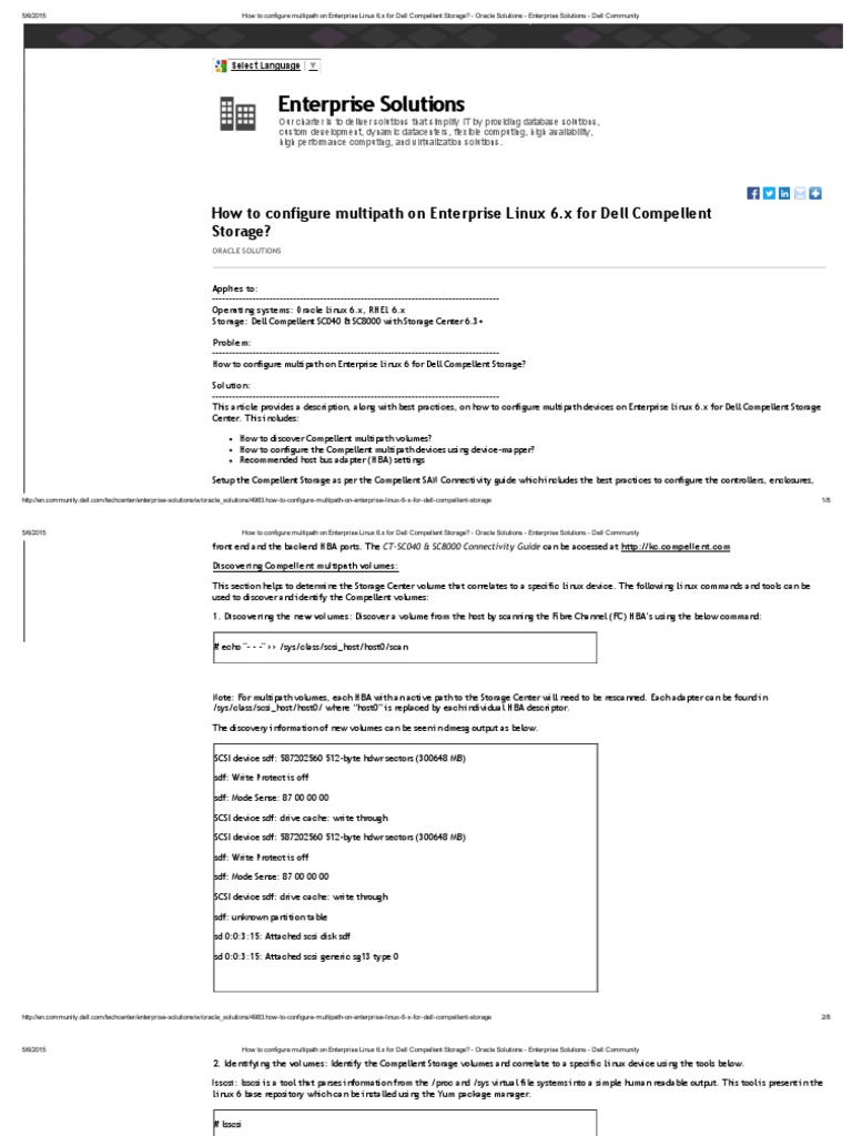 How To Configure Multipath On Enterprise Linux 6 | PDF | Linux ...