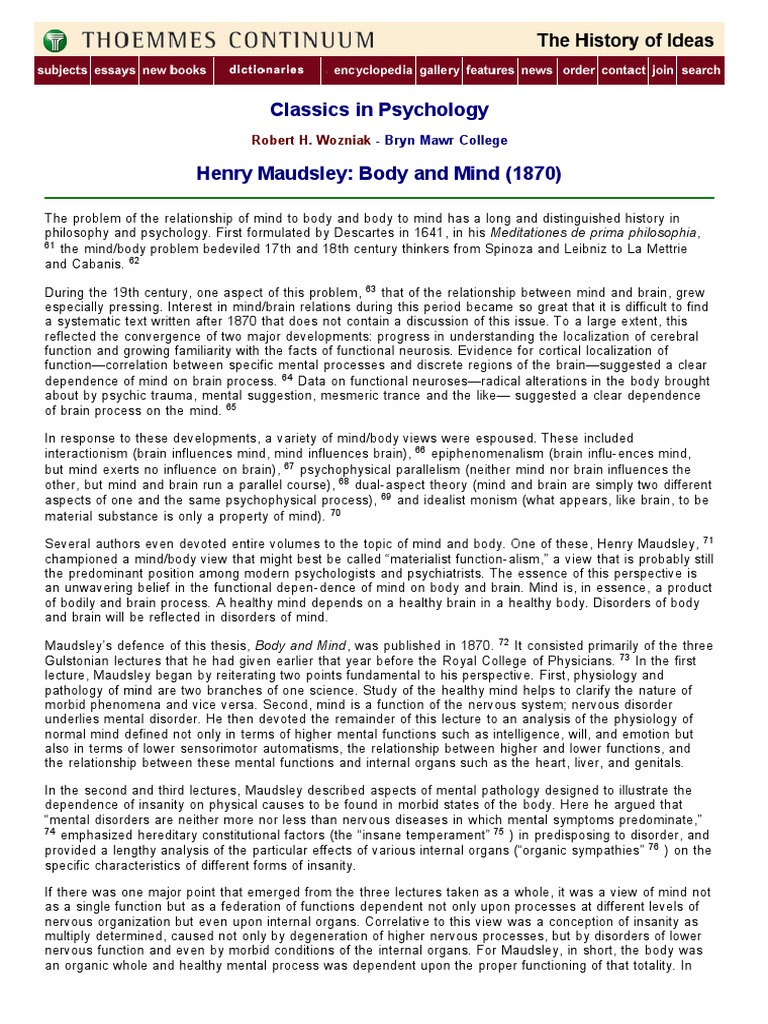 Body and Mind | PDF | Mind | Brain