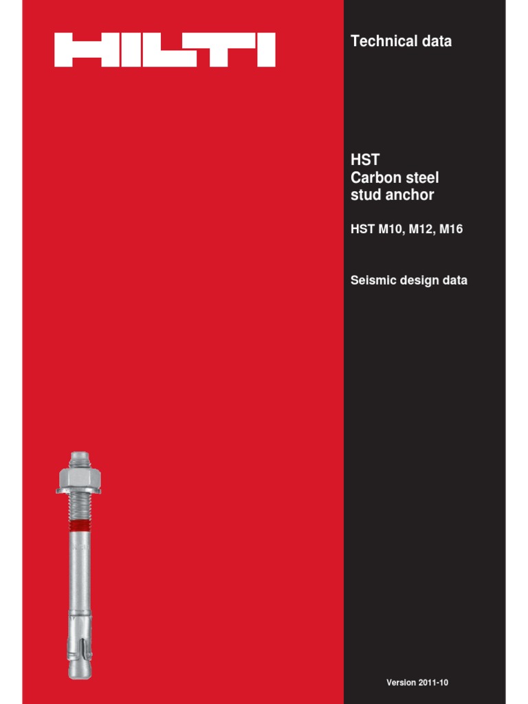 Hilti HST Stud Anchor Seismic Data | PDF | Strength Of Materials | Concrete
