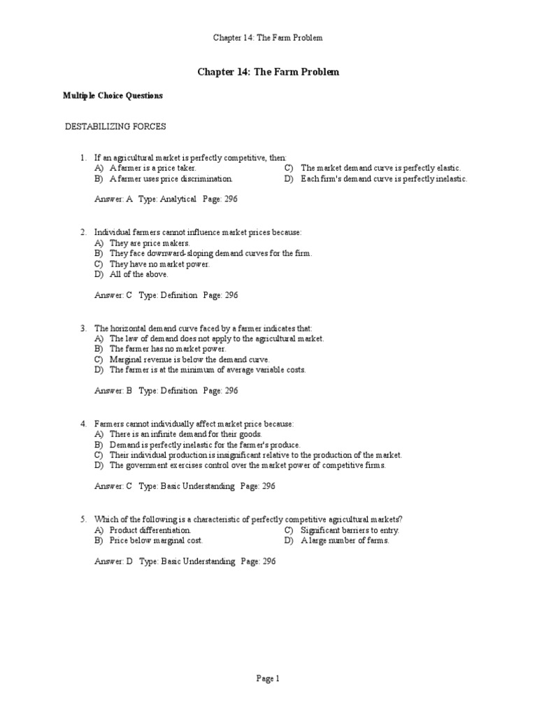 Chap 014 The Farm Problem | PDF | Demand | Economic Equilibrium