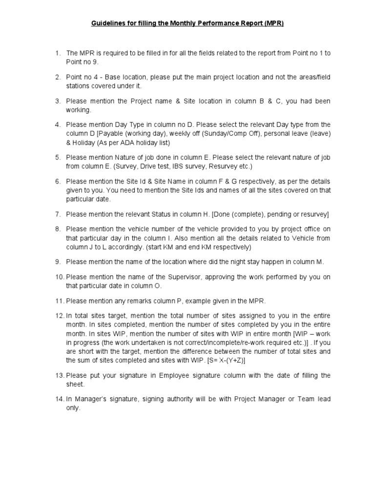 Guidelines MPR | PDF