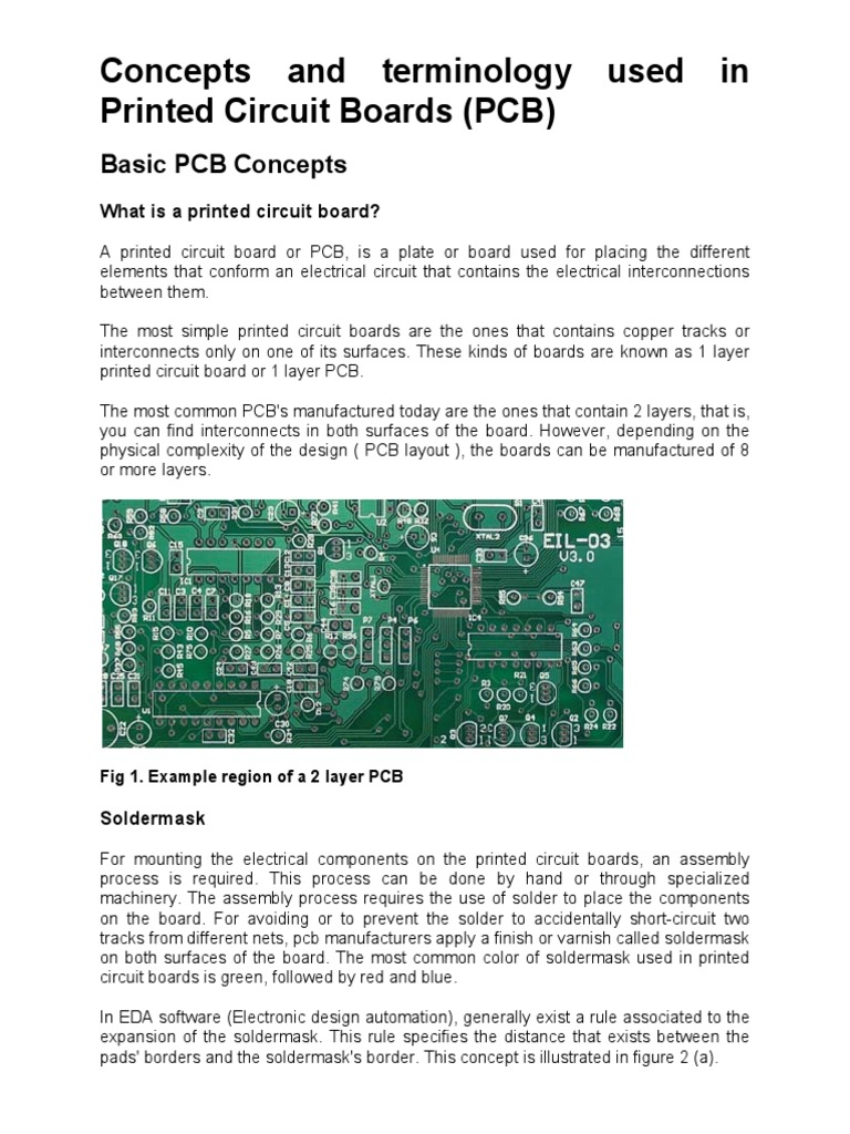 Concepts and Terminology Used in Printed Circuit Boards (PCB) | PDF ...