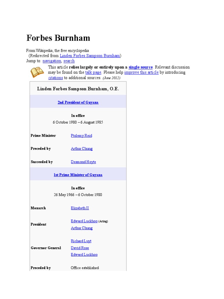 Forbes Burnham | PDF | Guyana | Government