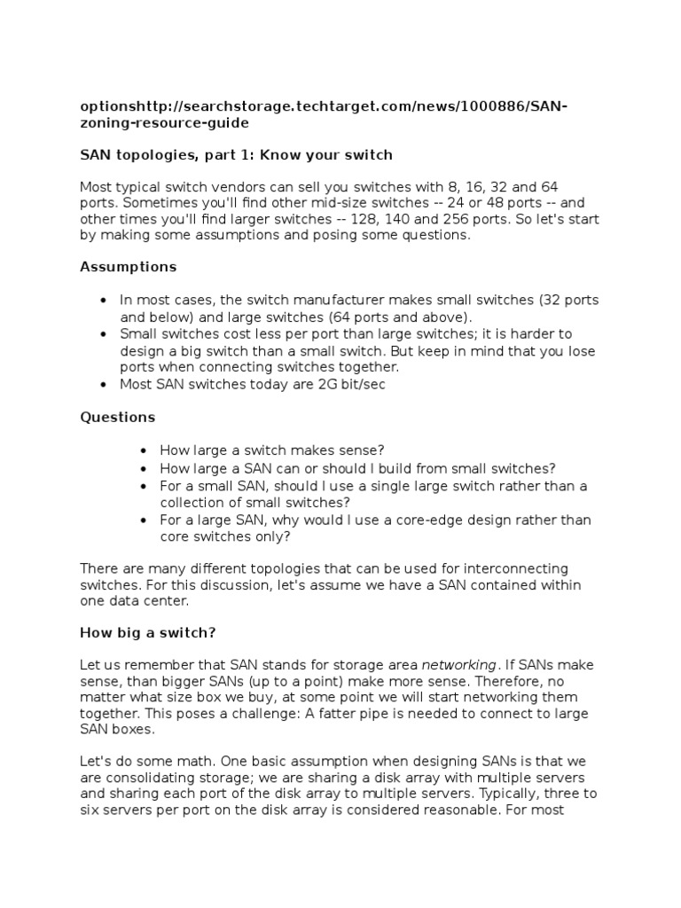 Understanding SAN Switch Topologies: A Guide to Designing SAN Networks ...