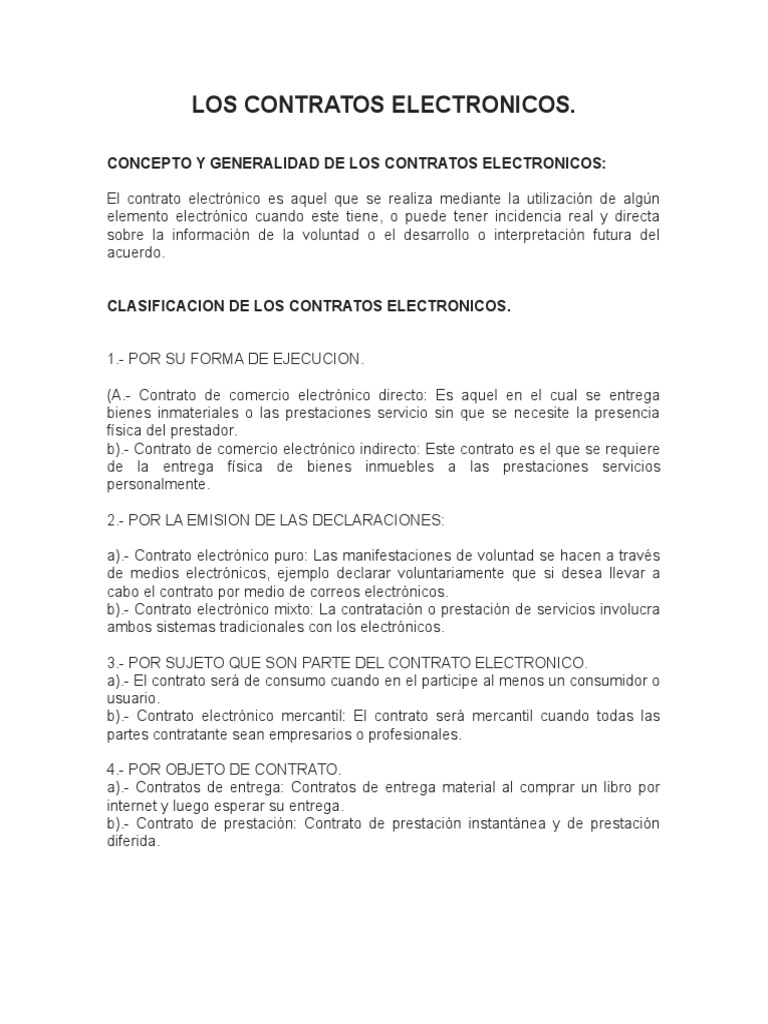 Los Contratos Electronicos | Informática | Tecnología