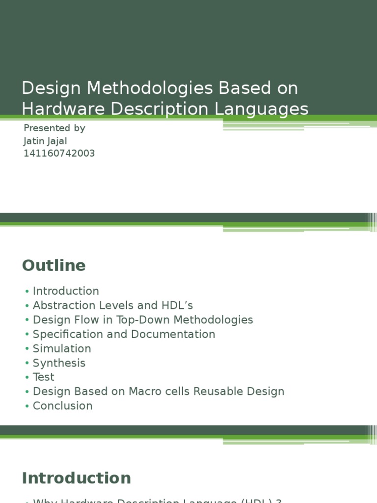 Design Methodologies Based On Hardware Description Languages | PDF