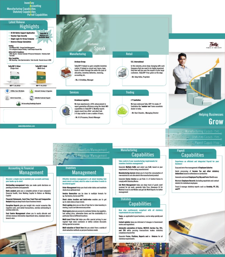 Tally - Erp 9 Flyer | PDF | Inventory | Payroll