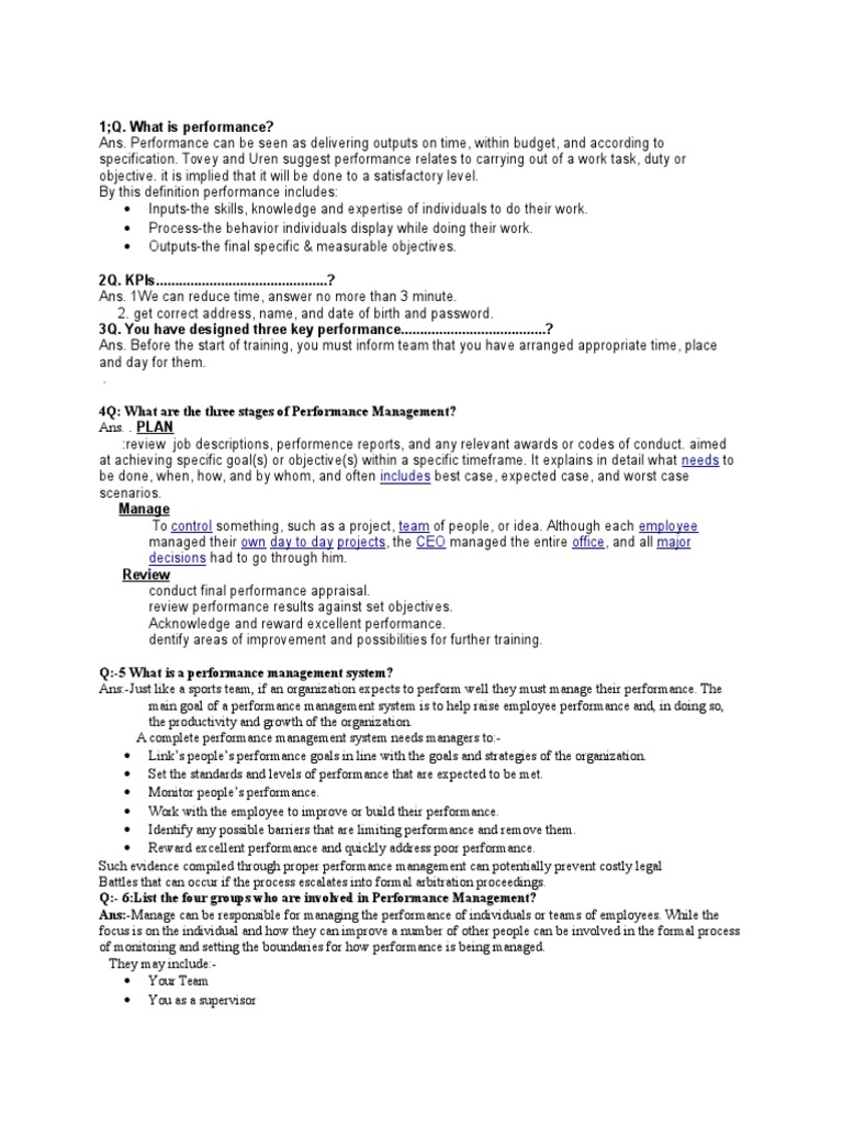 Performance Management | PDF | Performance Management | Goal