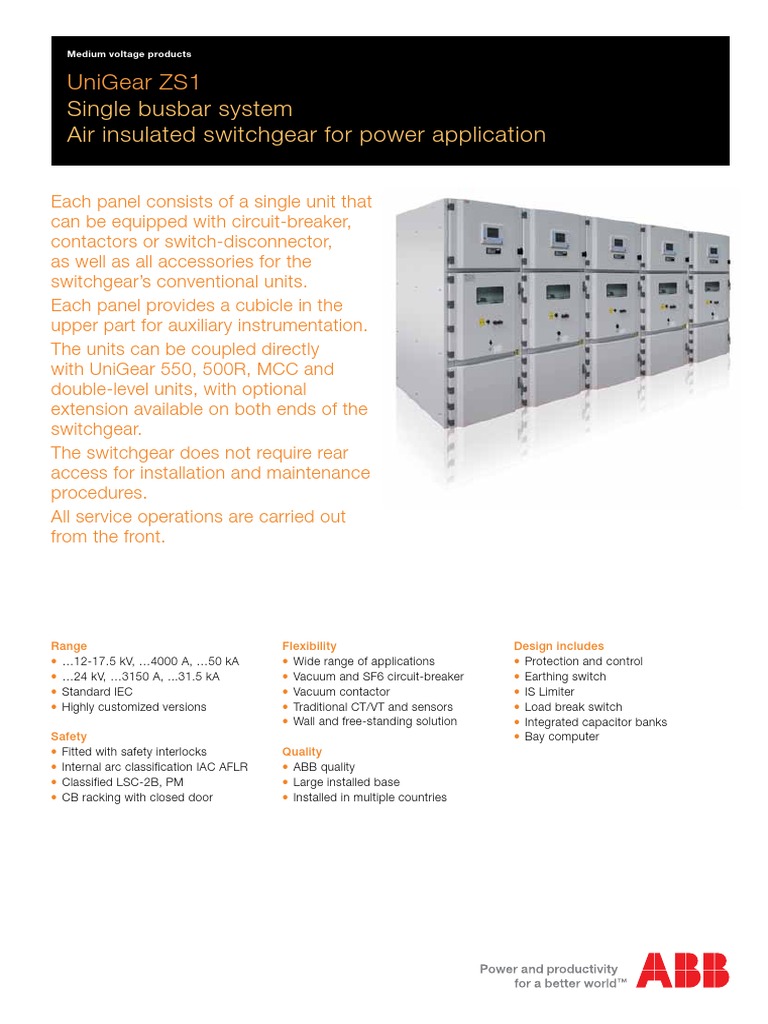 Leaflet UniGear ZS1 RevB 2012 09 en | PDF | Electrical Engineering ...