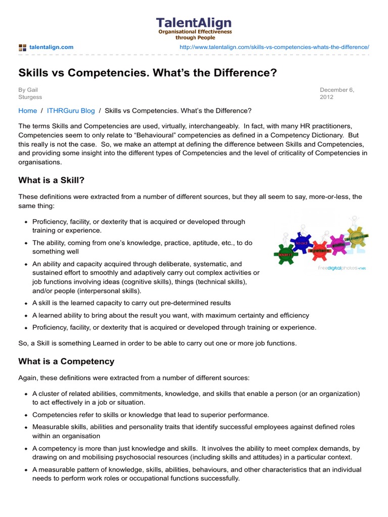 Skills vs Competencies Whats the Difference | Competence (Human ...