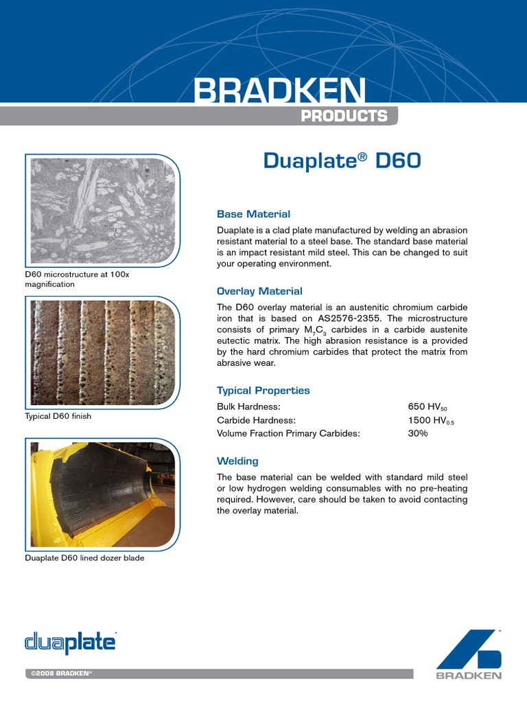 Duaplate D60: High Abrasion Solutions | PDF