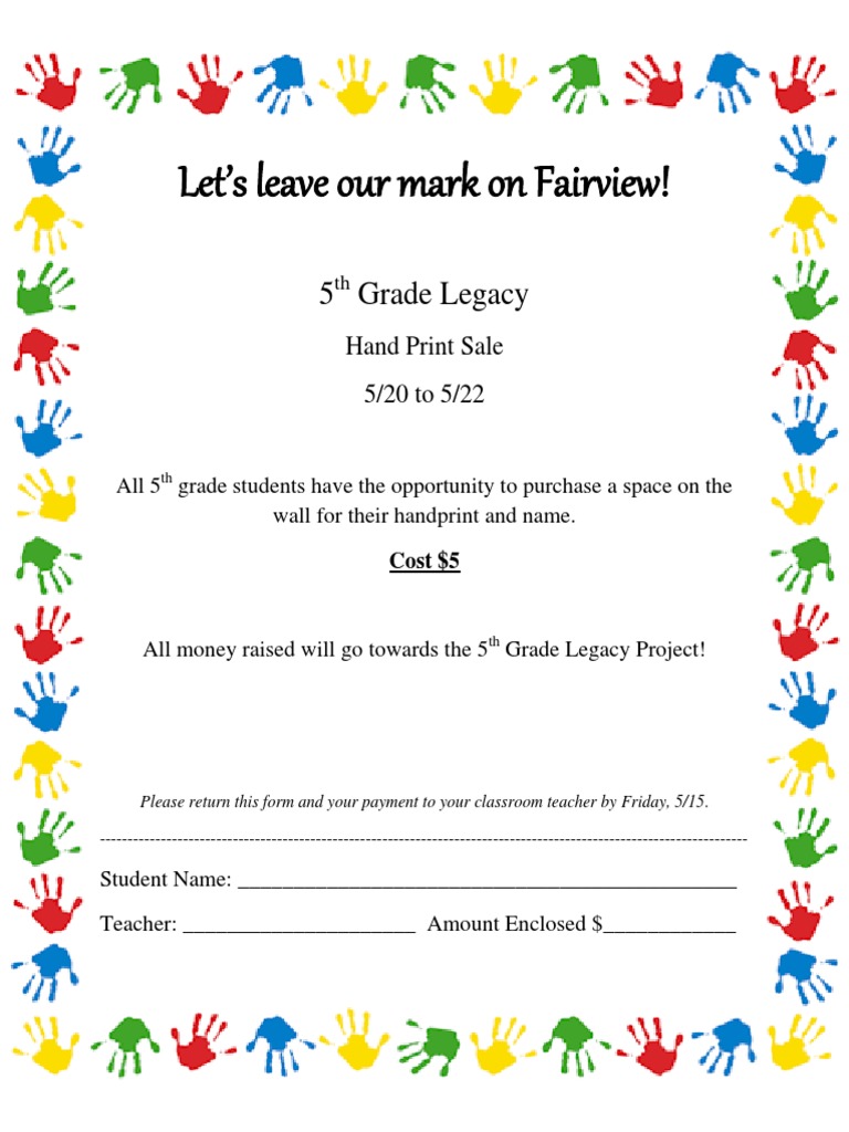 5th Grade Handprint Fundraiser | PDF