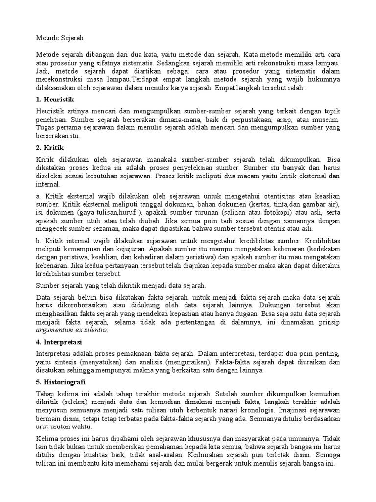 Metode Sejarah | PDF