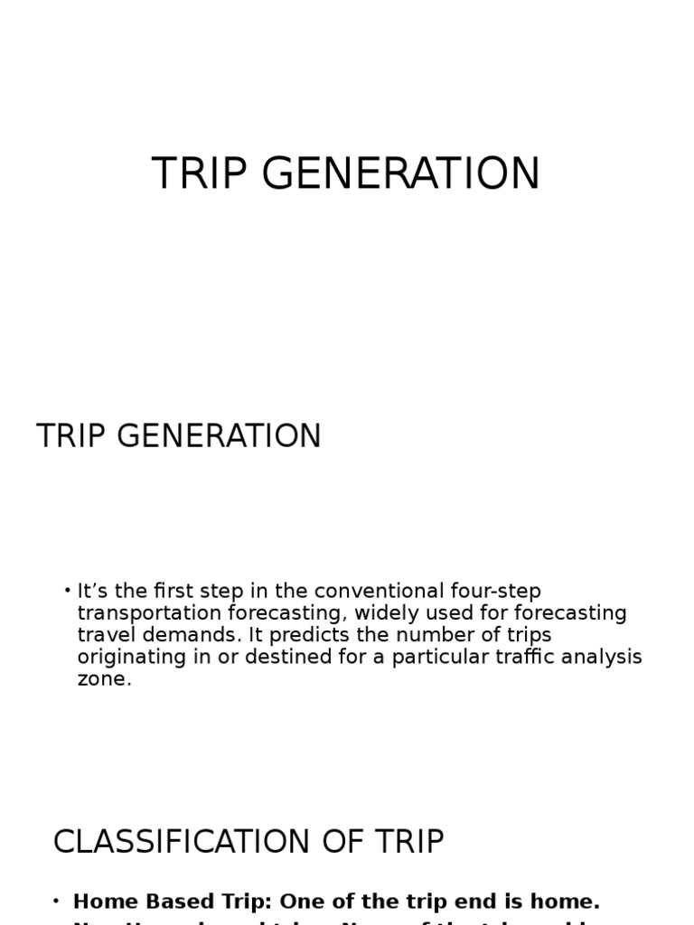 Trip Generation | PDF | Teaching Mathematics | Business