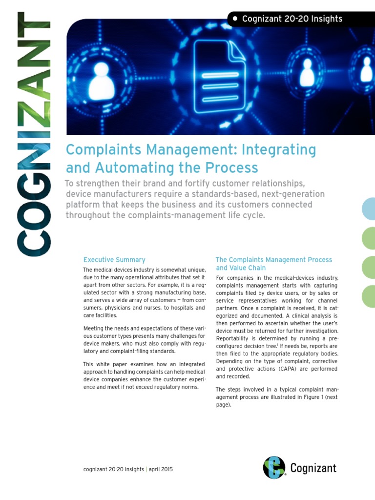 Complaints Management: Integrating and Automating The Process | PDF ...