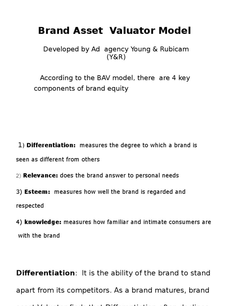 Brand Asset Valuator Model 1 | PDF | Brand | Psychological Concepts