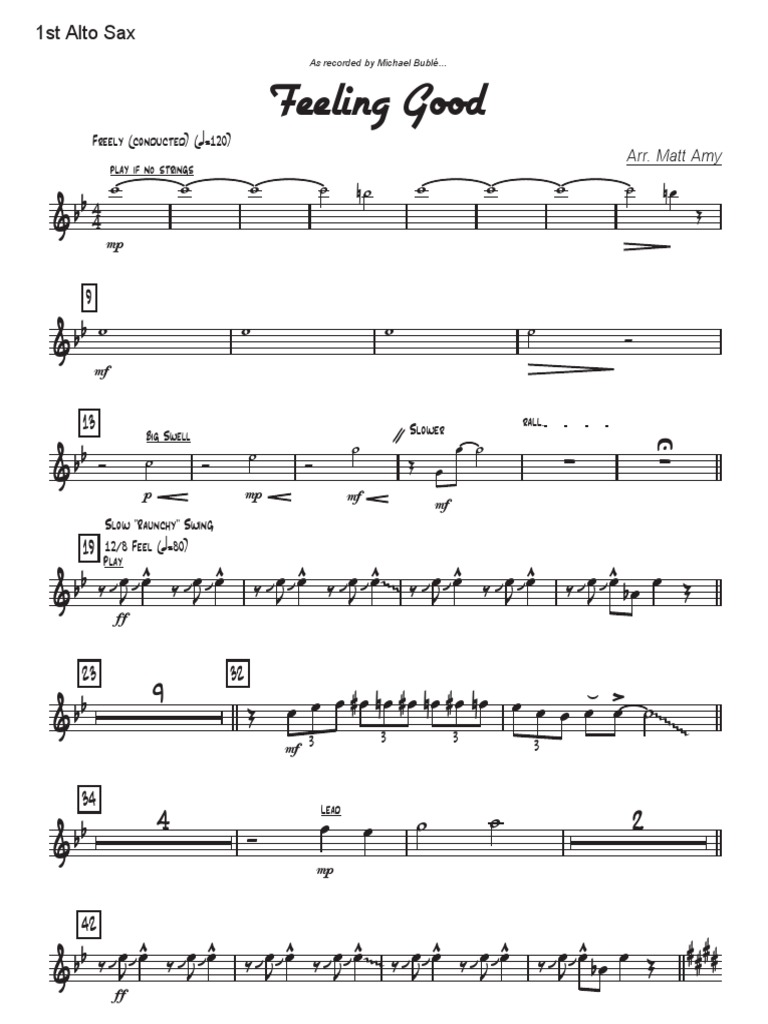Feeling Good - Sax | PDF | Leisure