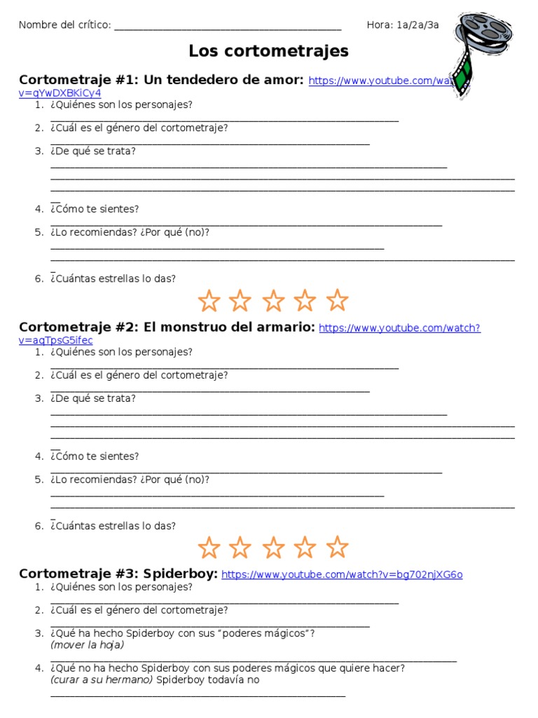 Spanish 2, Unit 7, Cortometrajes | PDF | Ocio | Deportes