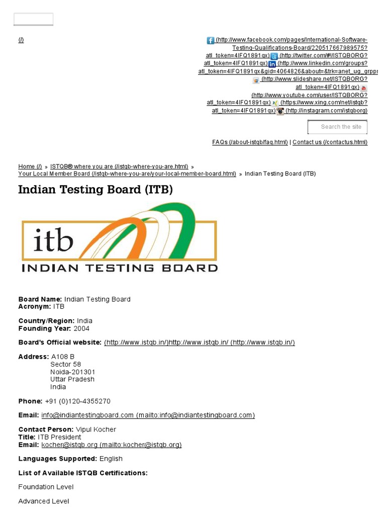 Indian Testing Board Overview | PDF | Computers