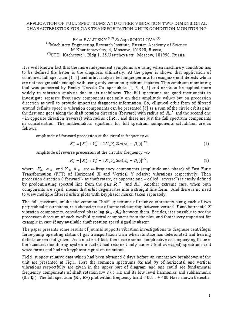 Full Spectrums and Other Vibration Two-Dimensiona | PDF | Spectral Density | Harmonic