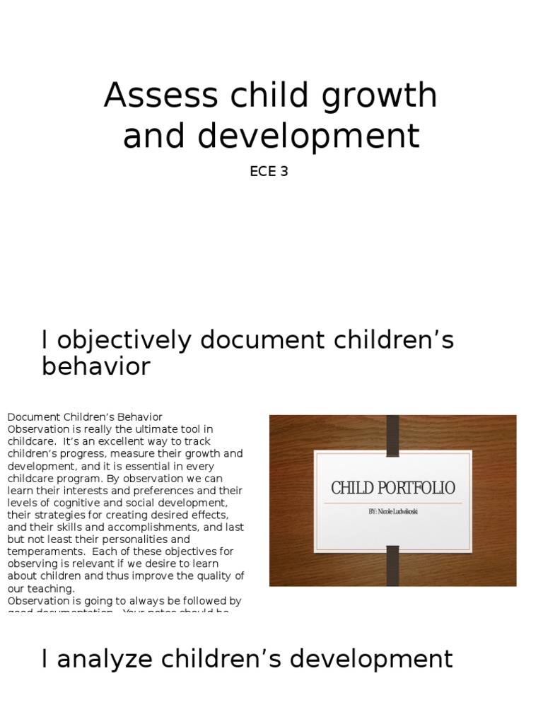 Assess Child Growth and Development | PDF | Educational Assessment ...