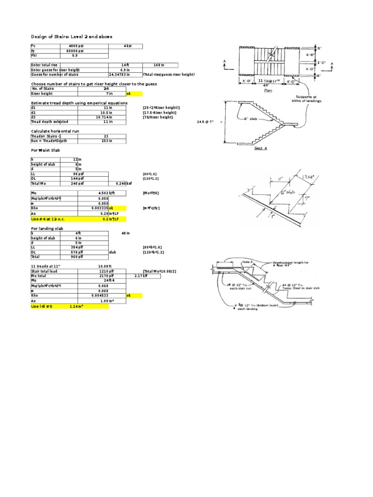 Concrete Stair Design and Details | PDF | Stairs | Architectural Elements