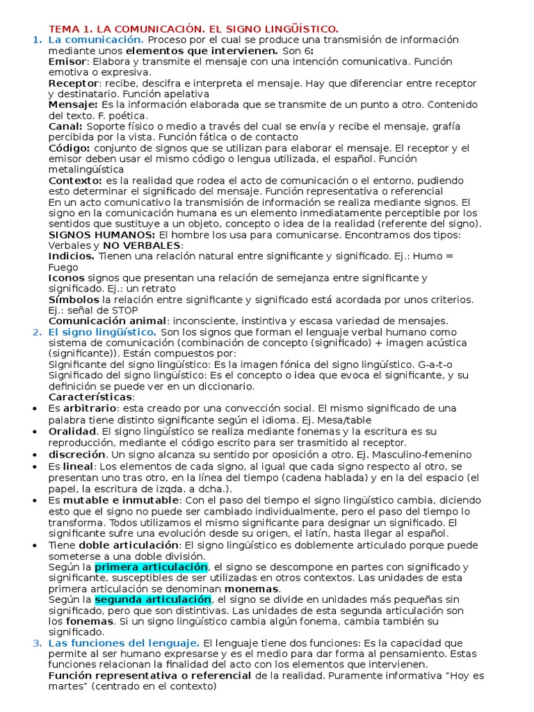 Resumen Total Lengua Acceso A Grado Superior | PDF | Asunto (gramática ...
